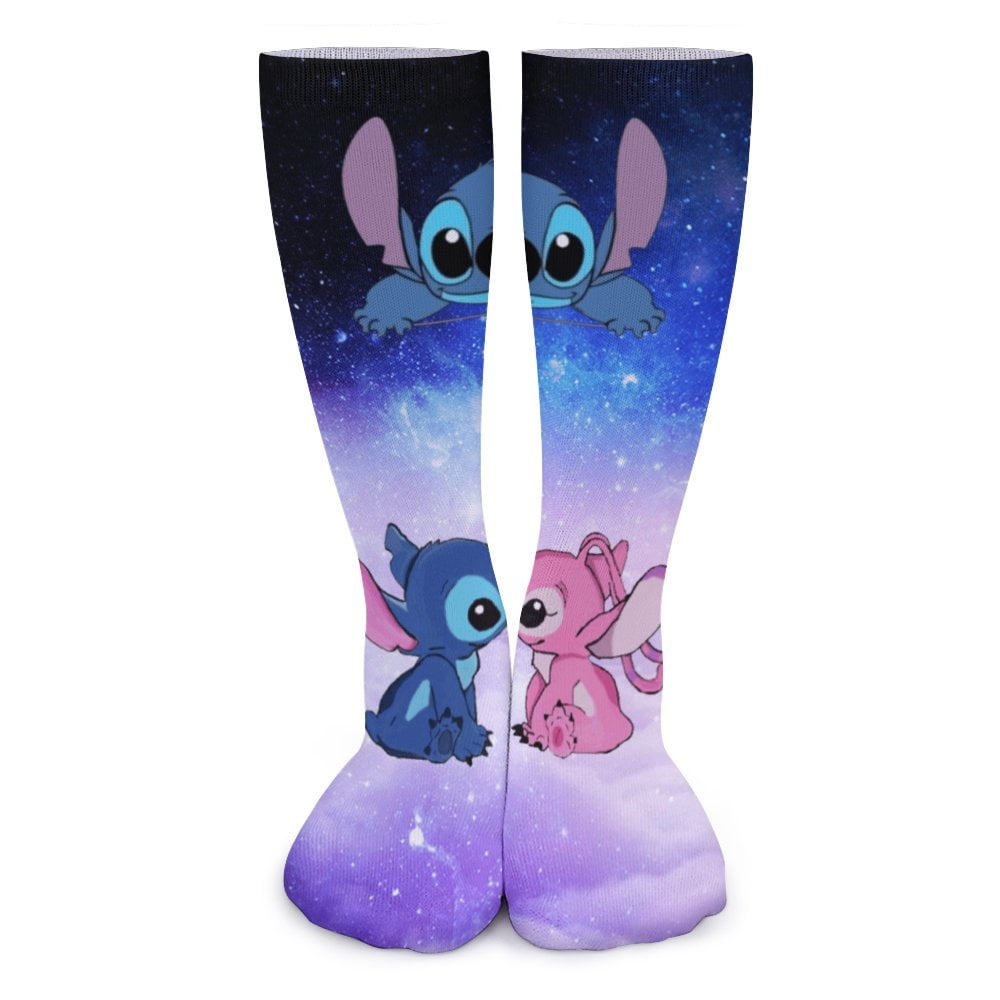Stitch Thick Stockings Breathable Printing Socks Casual Calf Socks 15.7 ...