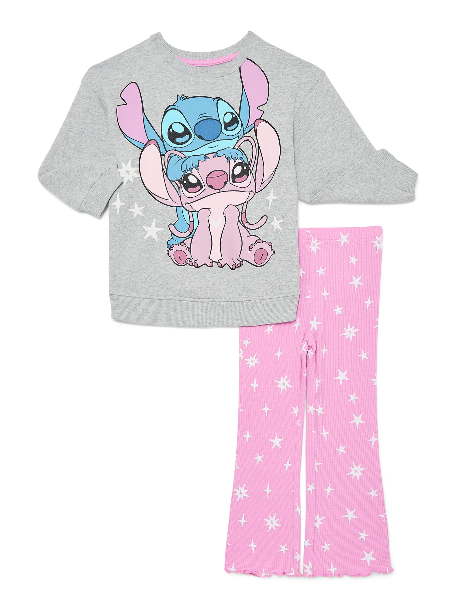 Stitch Toddler Girls Graphic Crewneck Sweatshirt and Flare Leggings Set ...