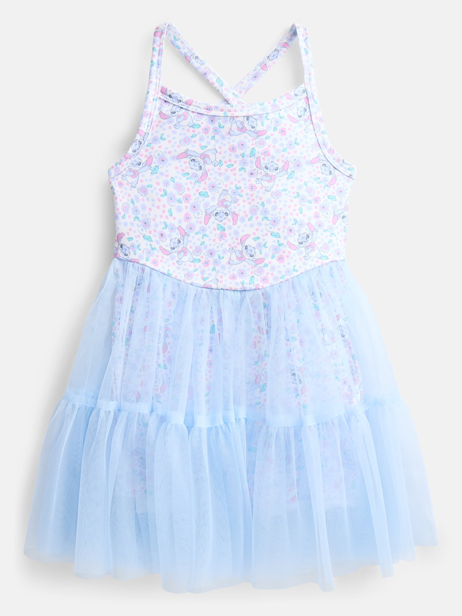 Stitch Toddler Girls' Sleeveless Romper with Tulle Skirt, Sizes 12M-5T ...