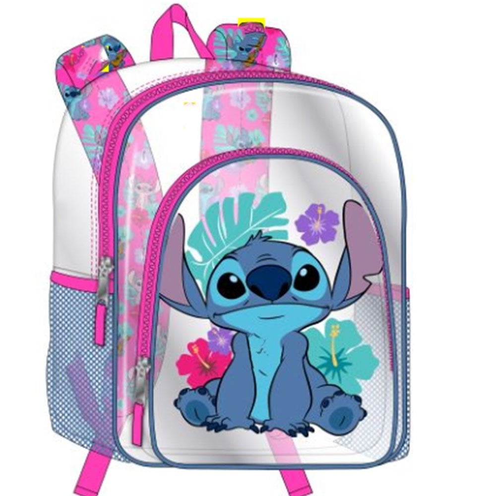 Stitch Transparent 16" Backpack, Padded Shoulder Straps, Licensed ...