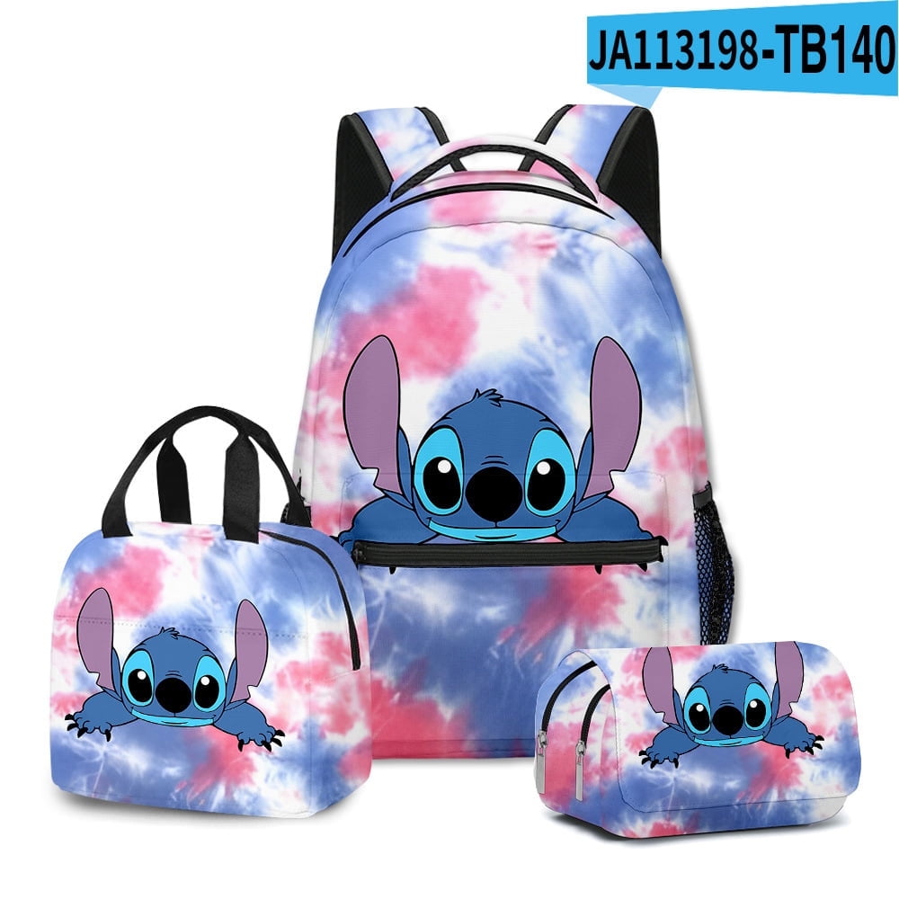 Stitch Travel Backpack Cartoon Daypack Bag Anime 3 Piece Backpack With ...