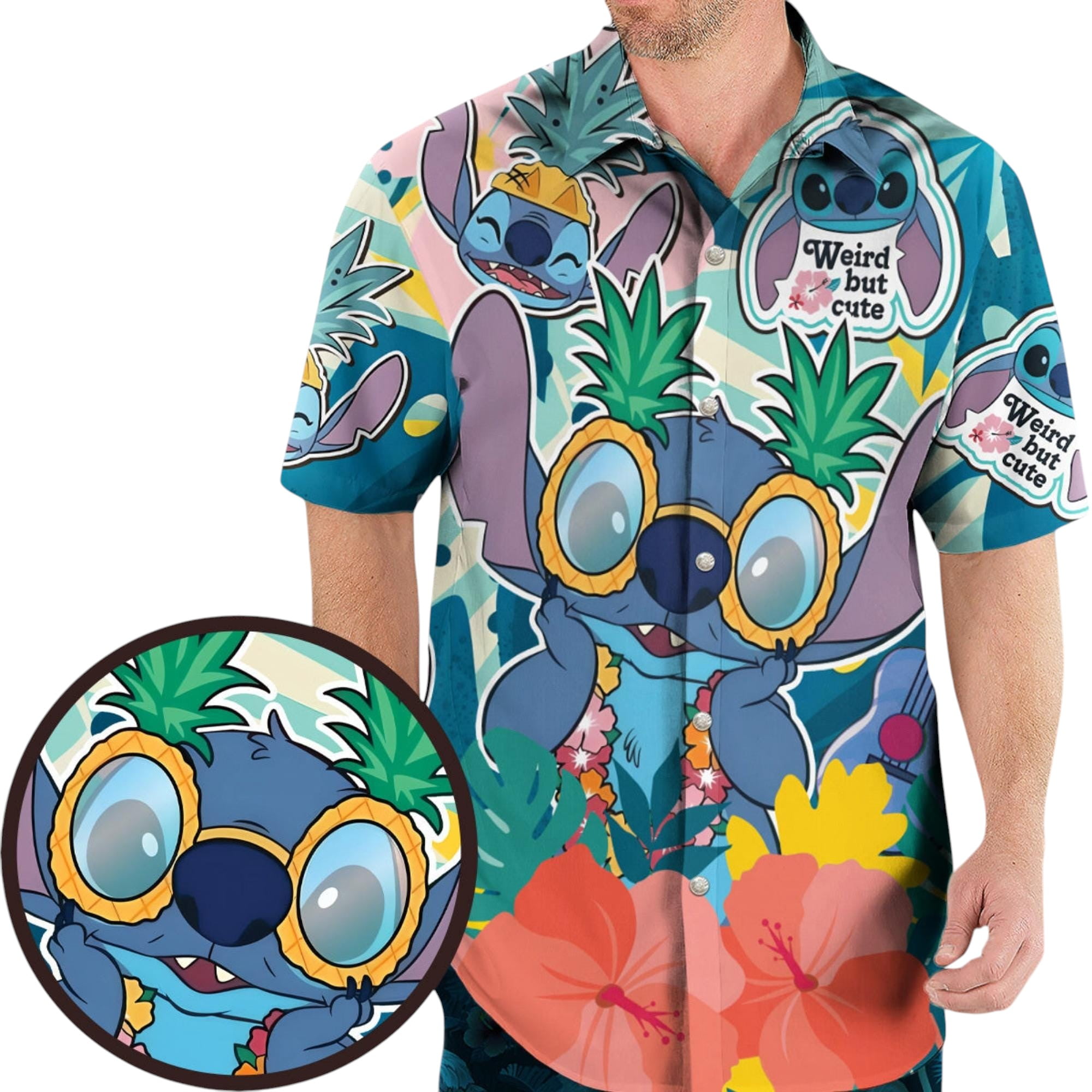Stitch Tropical Tee, Disney Lilo and Stitch Summer Shirt - Walmart.com