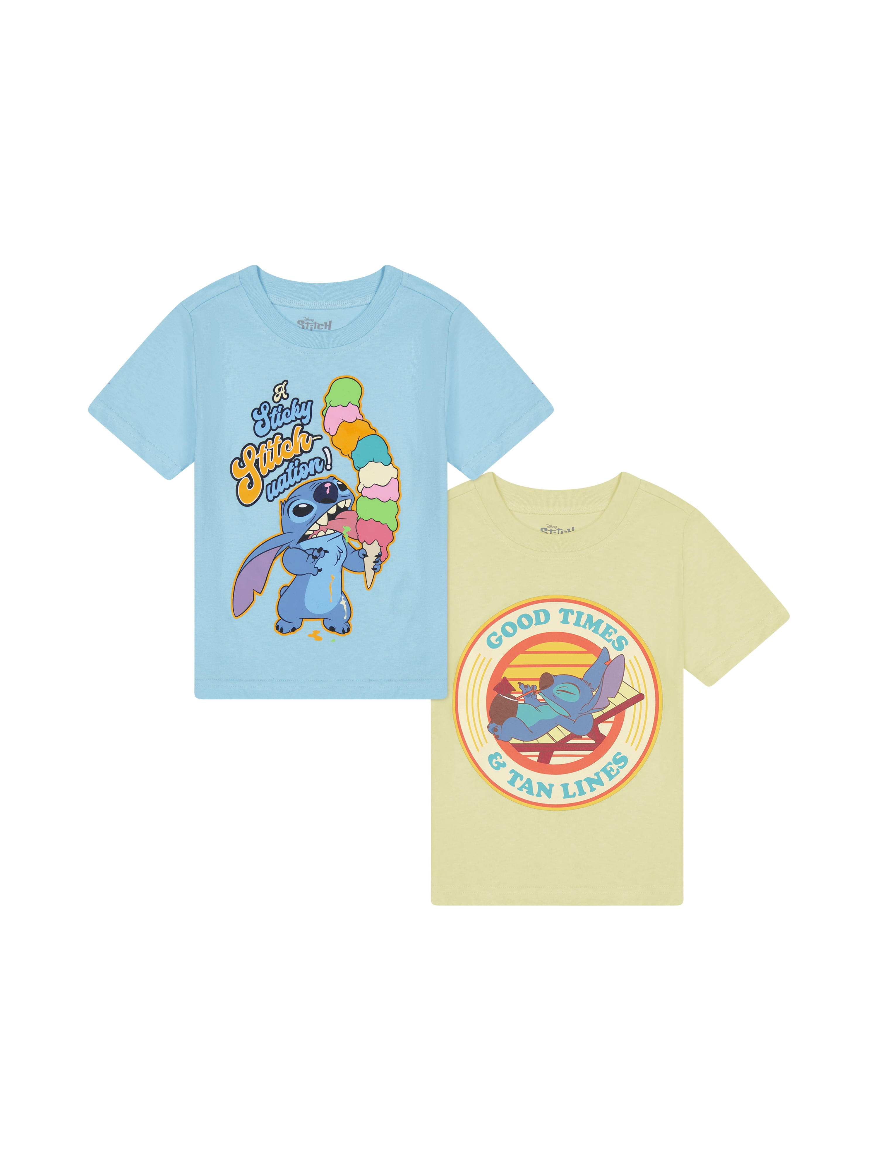 Disney Stitch Toddler Graphic Tee 2-Pack - Cotton - Walmart.com