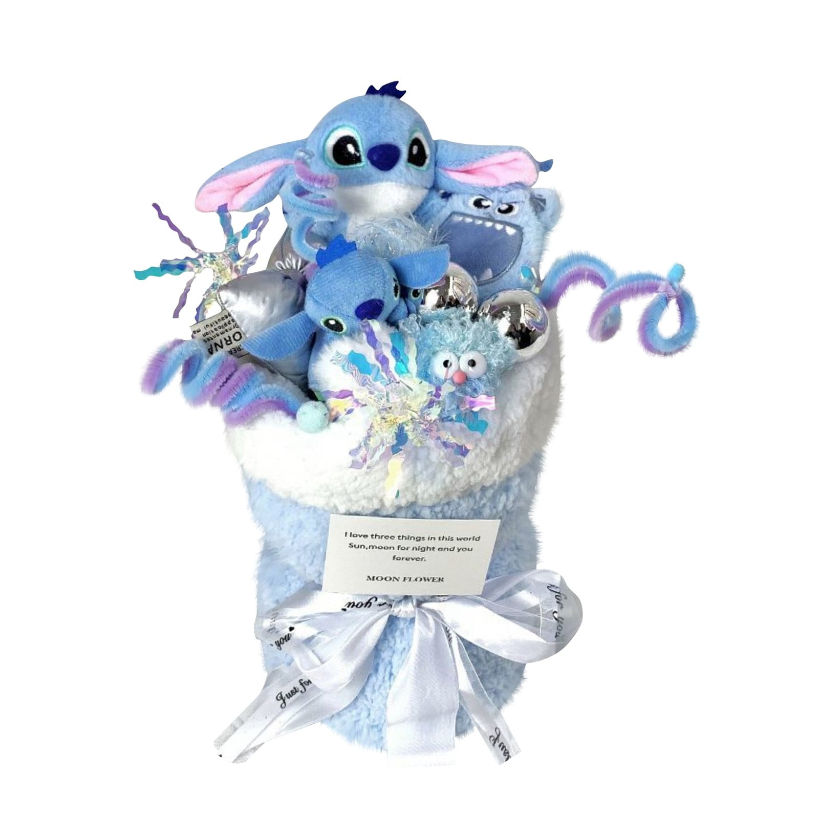 Stitch Valentine Medium Plush Bouquet, Stuffed Animals Included, Kids Toys for Ages 3 Up Stitch ...