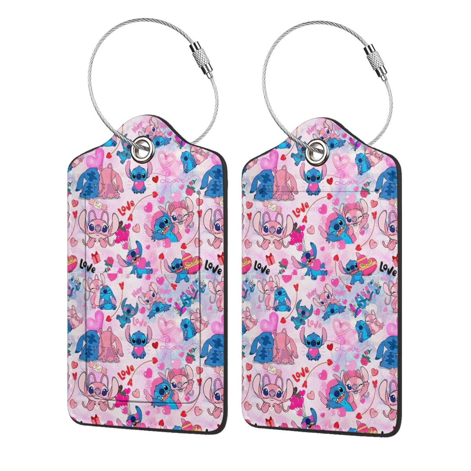 Stitch Valentines Day Luggage Tags PU Leather Travel Accessories ...