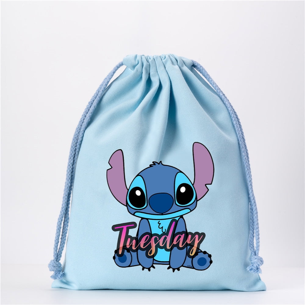 Stitch Velvet Drawstring Gift Bags, Cartoon Letter Storage Pouches for ...