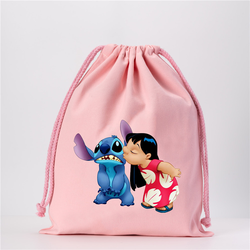 Stitch Velvet Drawstring Gift Bags, Cartoon Letter Storage Pouches for ...
