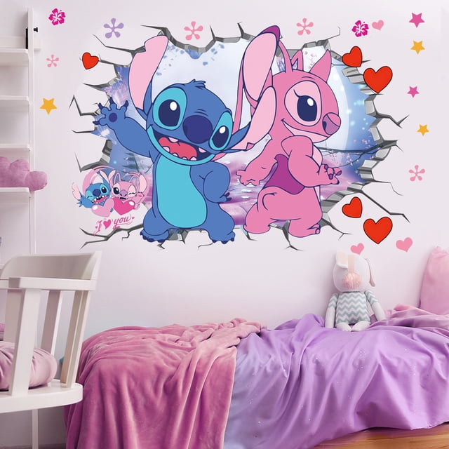 Stitch Wall Stickers Cartoon Kids Stitch Wall Stickers for Bedroom ...