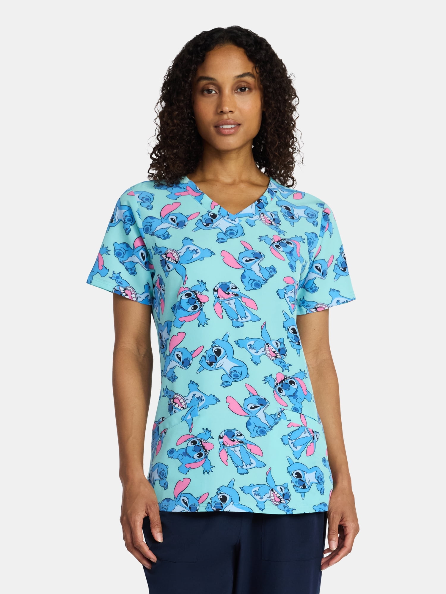 Disney Stitch Women's Graphic Scrub Top, Sizes S-3XL - Walmart.com