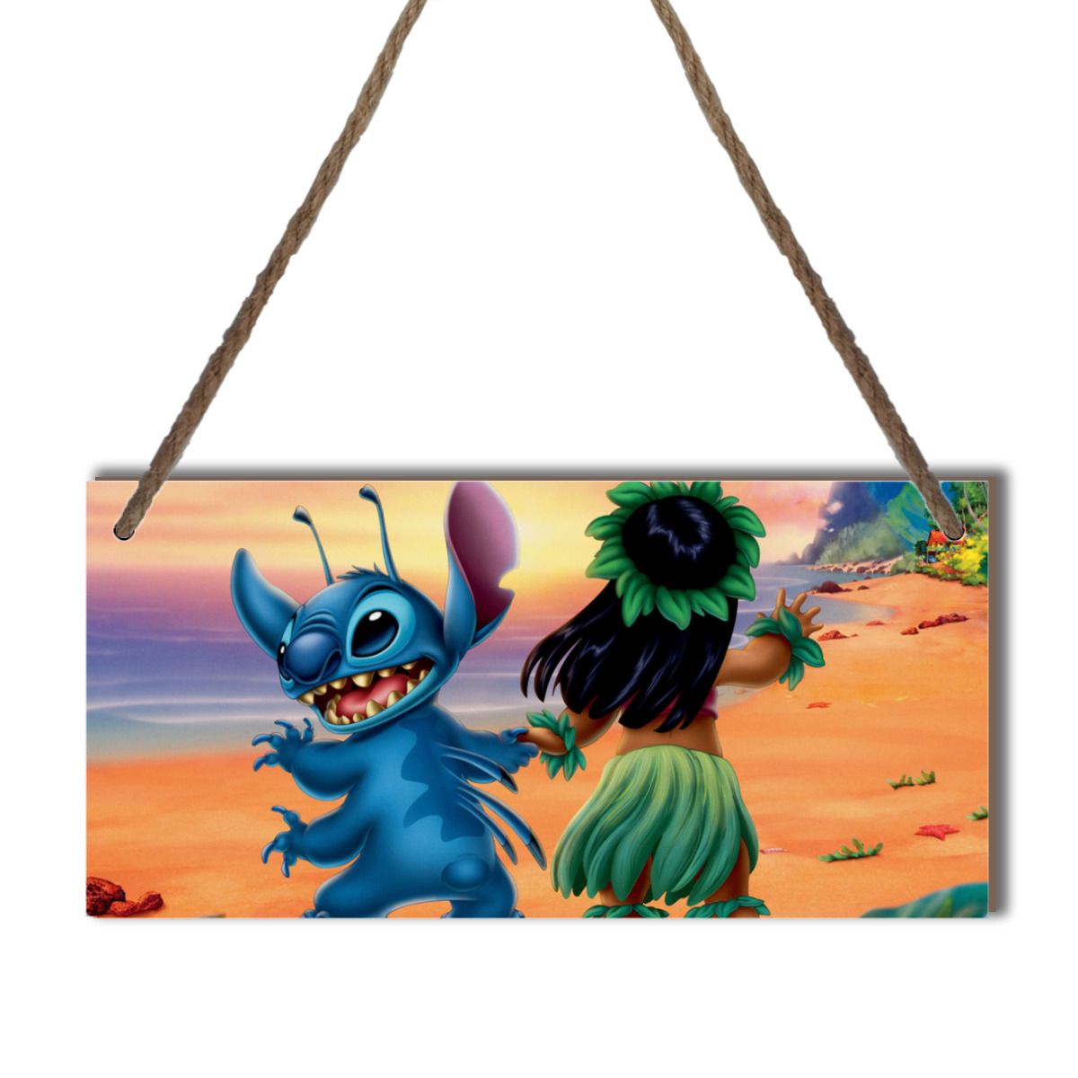 Stitch Wooden Sign Square Wooden Door Panel Decoration 10.8x3.9 Inch ...