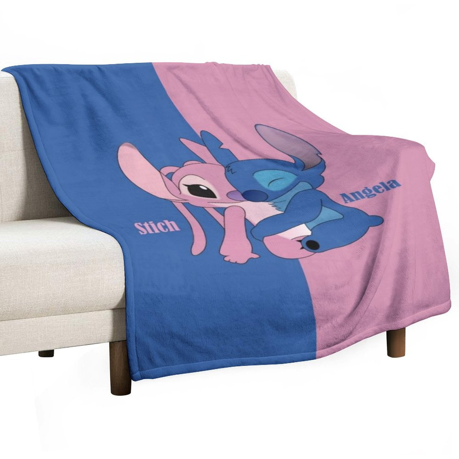 Stitch_and_Angel Plush Throw Blanket - Measures 50"x70" - Kids Super ...