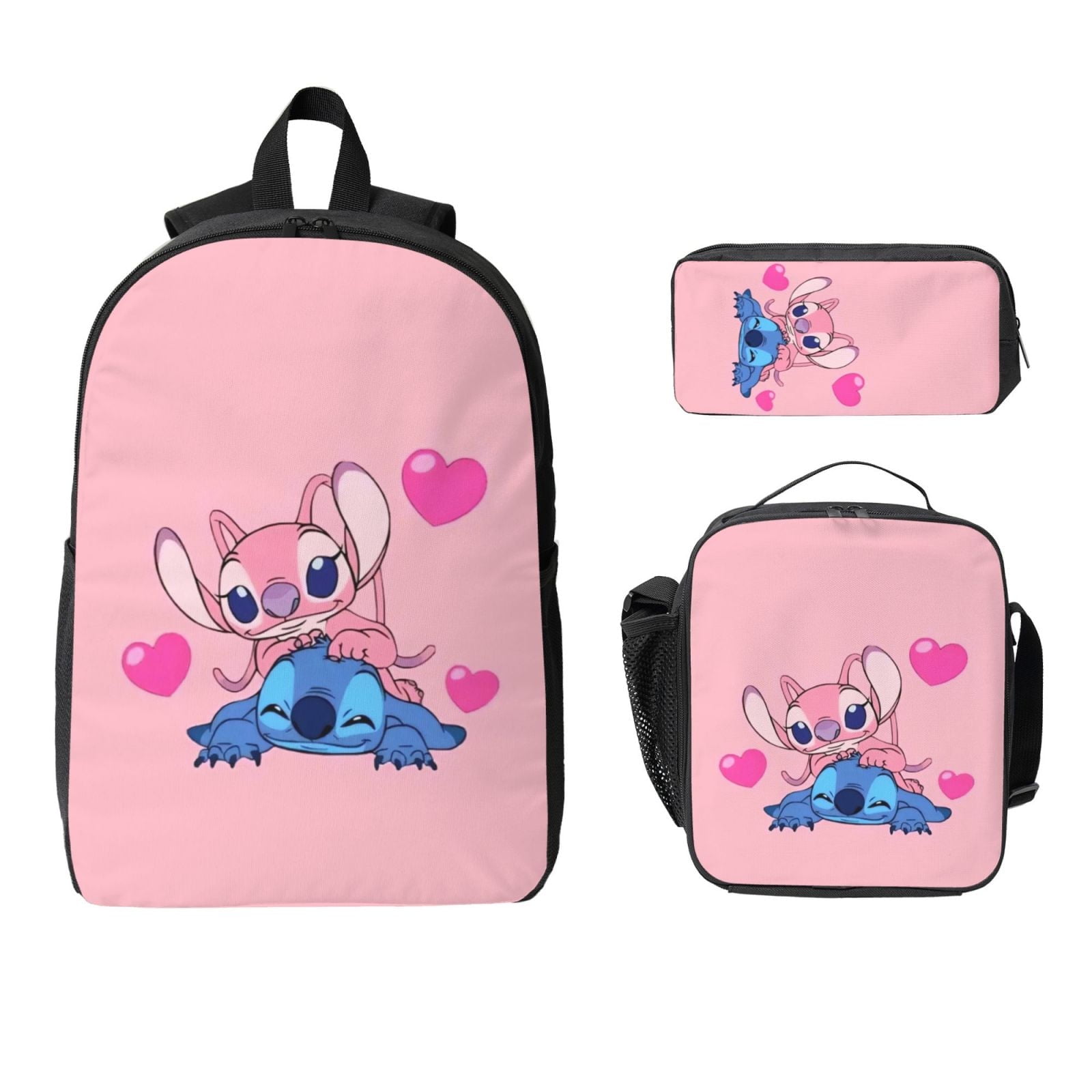 Stitch backpack 3 piece set multifunctional laptop bag anime lunch bag ...