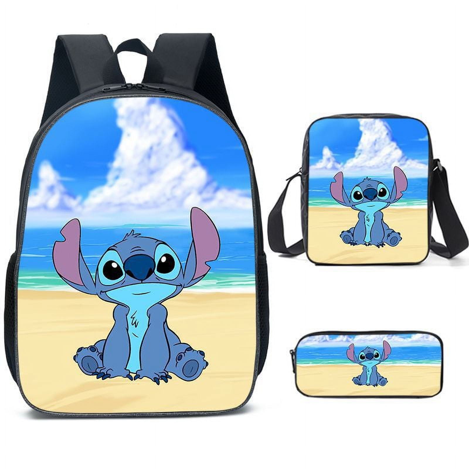 Stitch backpack 3 piece set multifunctional laptop bag anime lunch bag ...