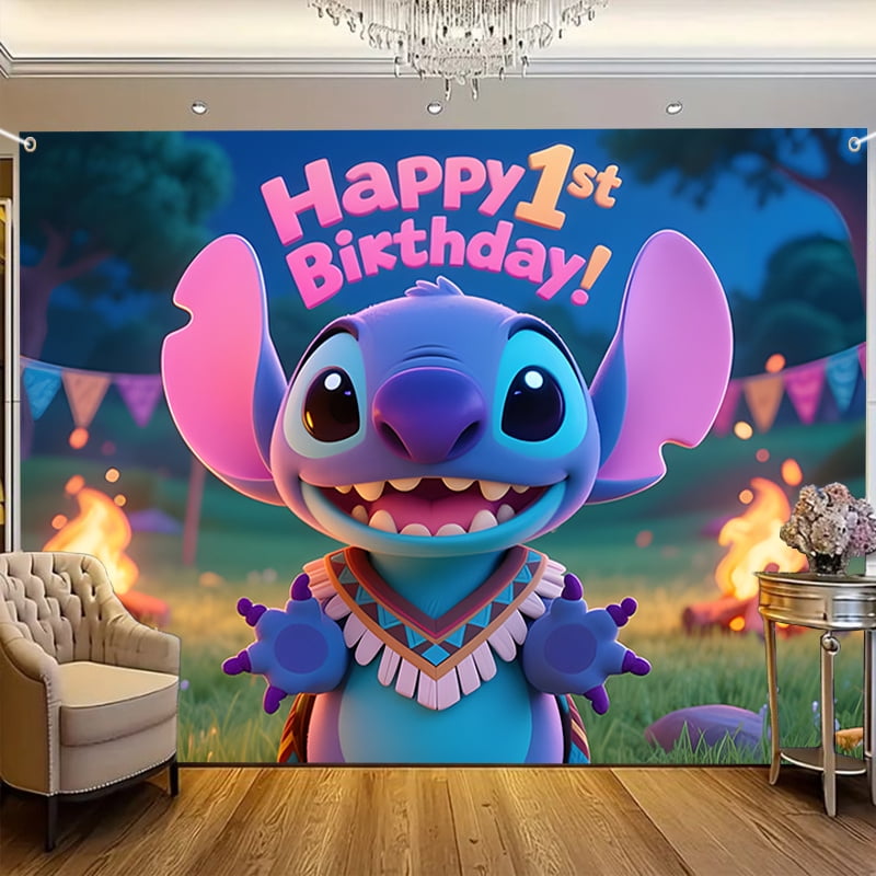 Stitch birthday party banners are perfect for indoor/outdoor ...