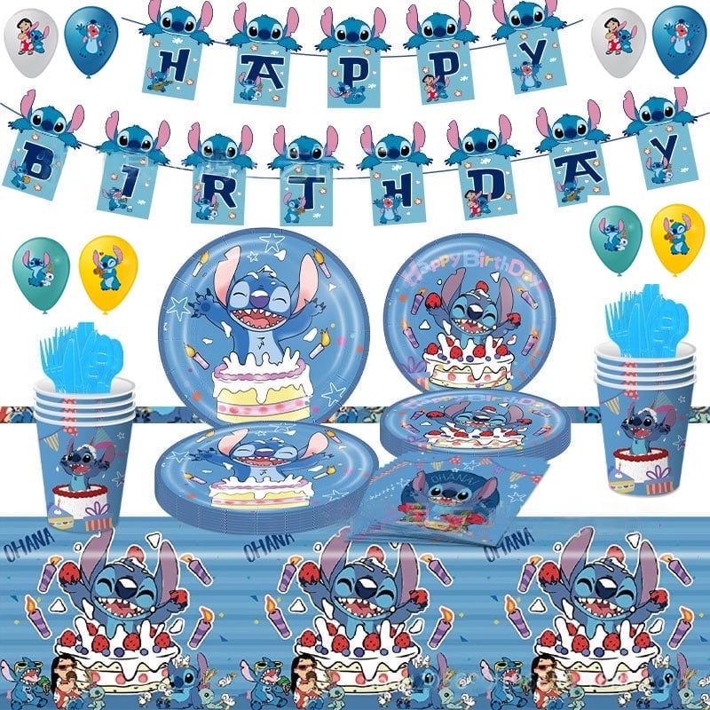 Stitch birthday party decoration supplies,Stitch party supplies include Stitch tablecloths ...