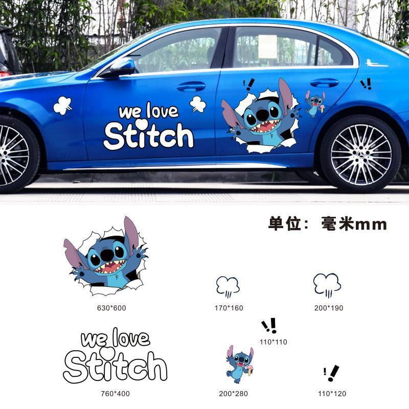 Stitch car sticker cute cartoon body latte car scratch occlusion ...