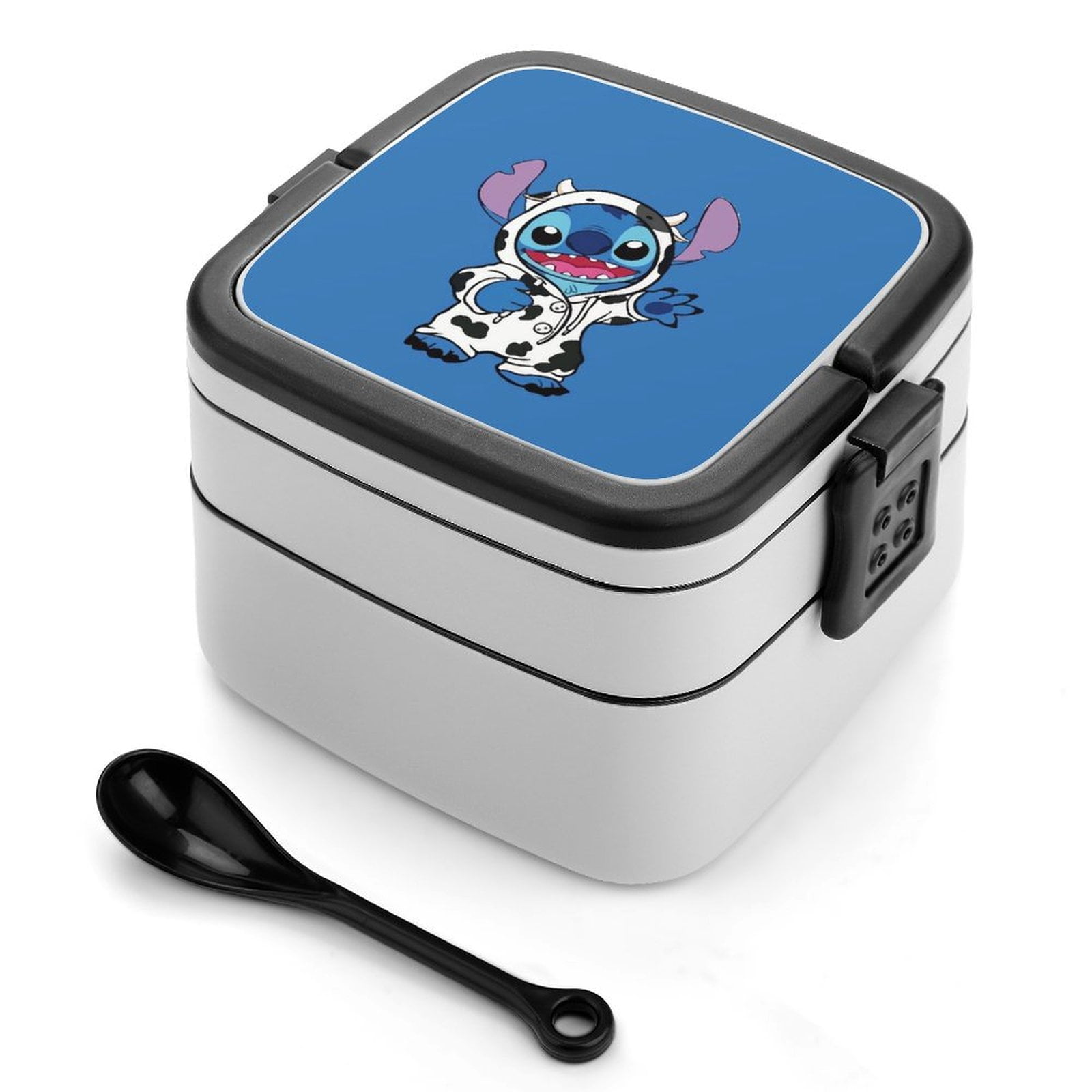 Stitch in Cow Clothes Lunch Boxes 1000 ML Double Layer Bento Box with ...