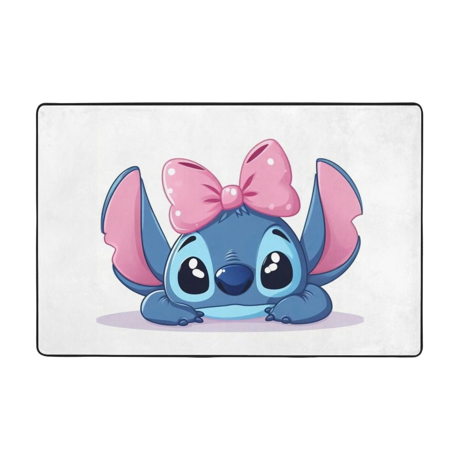 Stitch with pink bow Gamer Rug Room Non-Slip Gaming Rug Cool Graffiti ...
