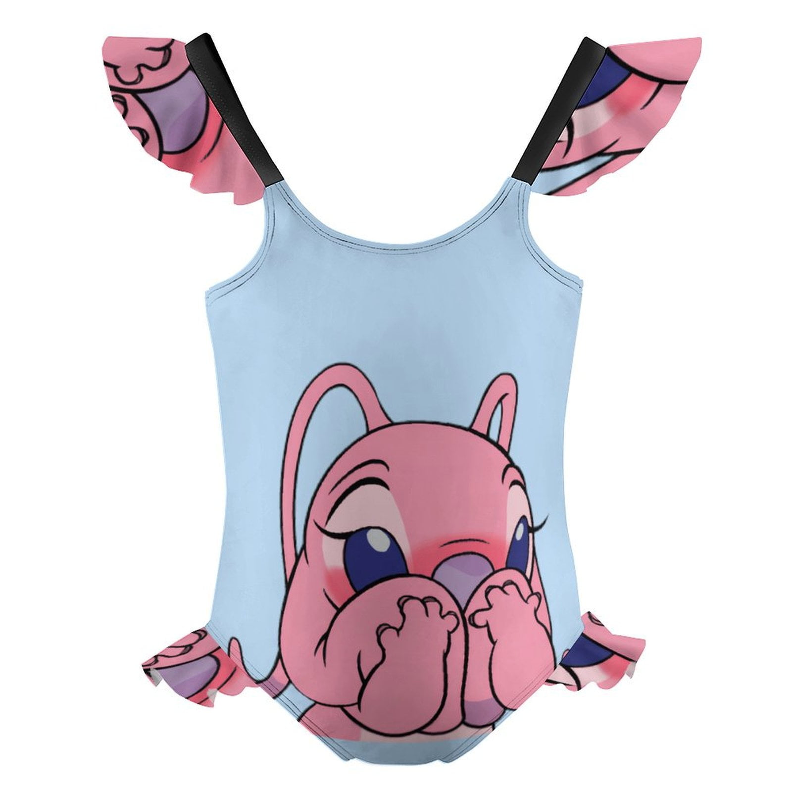 Stitch swimsuit for Girl Cute Teen Girls One Piece Ruffle Trim Bathing ...