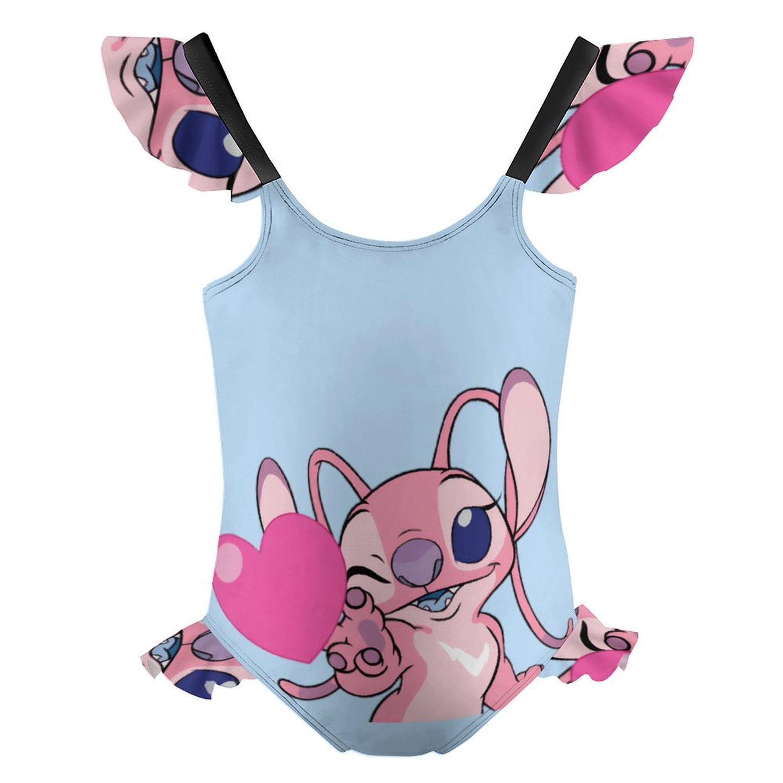 Stitch swimsuit for Girl Cute Teen Girls One Piece Ruffle Trim Bathing ...