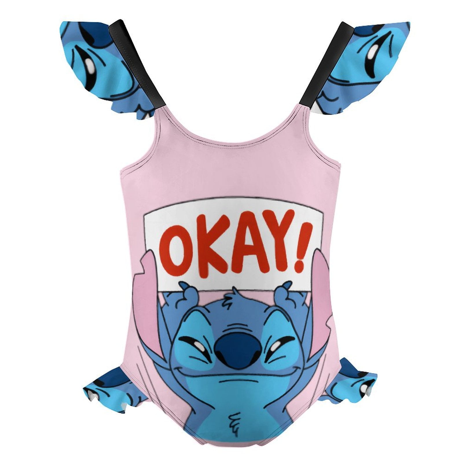Stitch swimsuit for Girl Cute Teen Girls One Piece Ruffle Trim Bathing ...