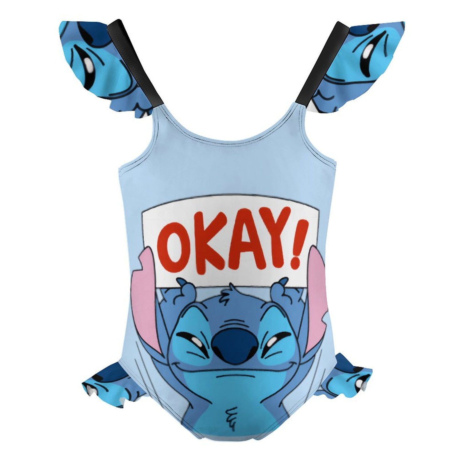 Stitch swimsuit for Girl Cute Teen Girls One Piece Ruffle Trim Bathing ...
