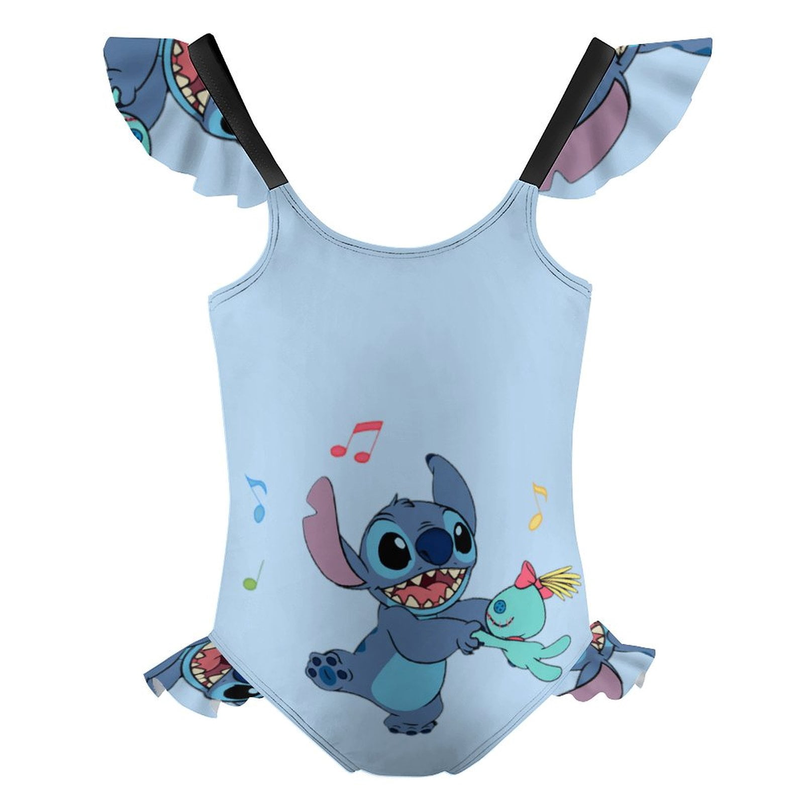Stitch swimsuit for Girl Cute Teen Girls One Piece Ruffle Trim Bathing ...