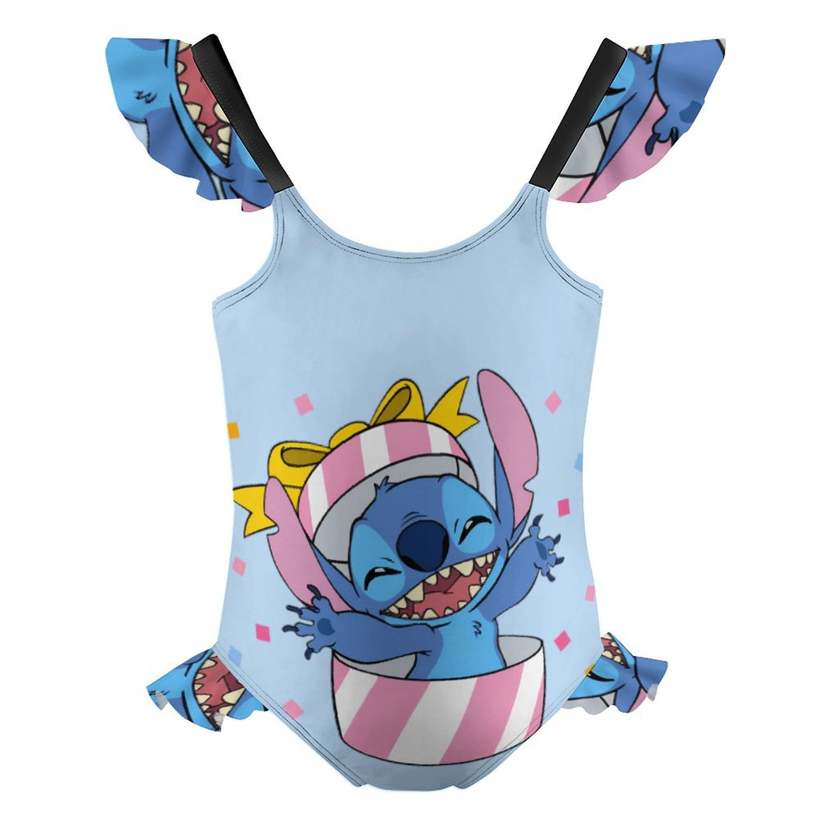 Stitch swimsuit for Girl Cute Teen Girls One Piece Ruffle Trim Bathing ...
