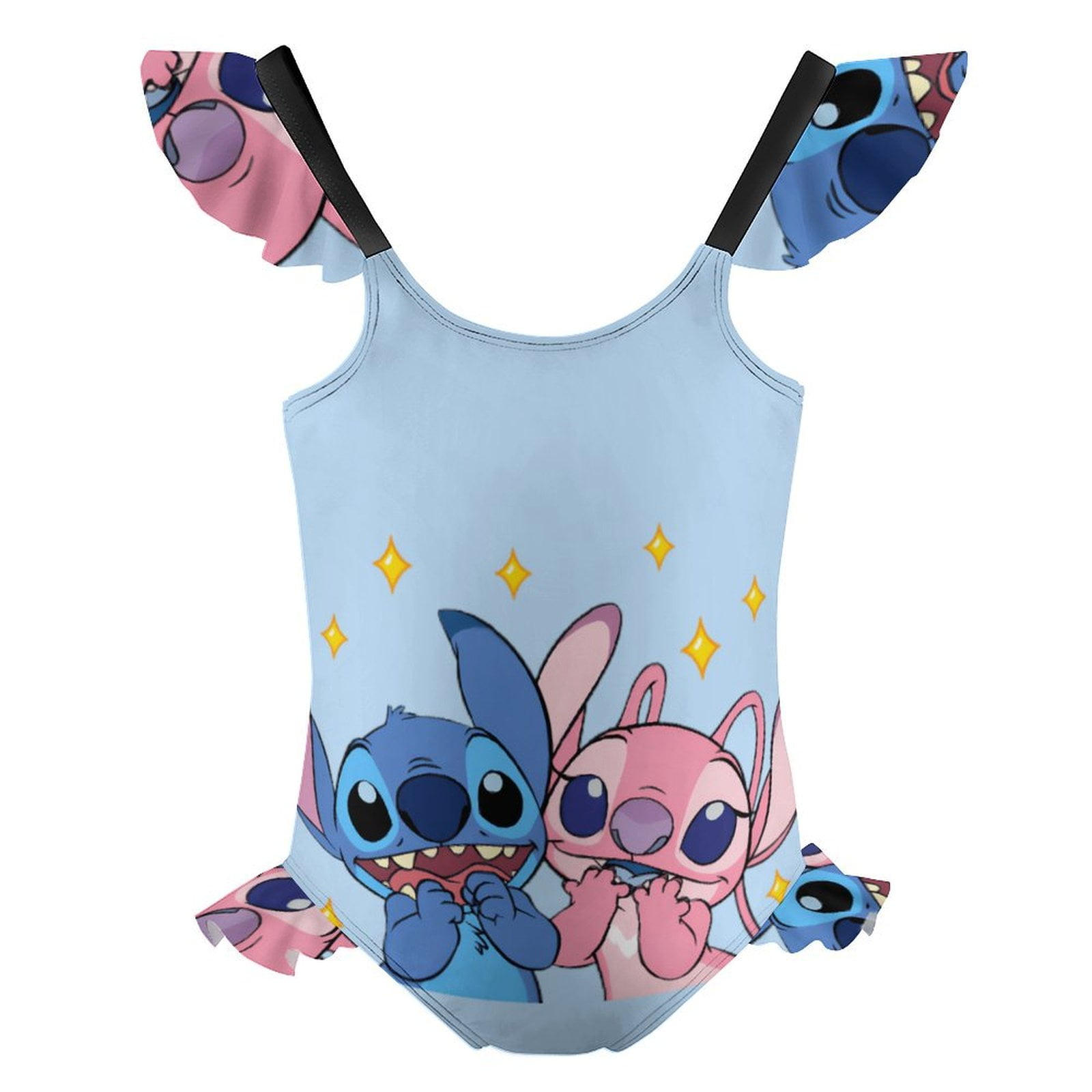 Stitch swimsuit for Girl Cute Teen Girls One Piece Ruffle Trim Bathing ...