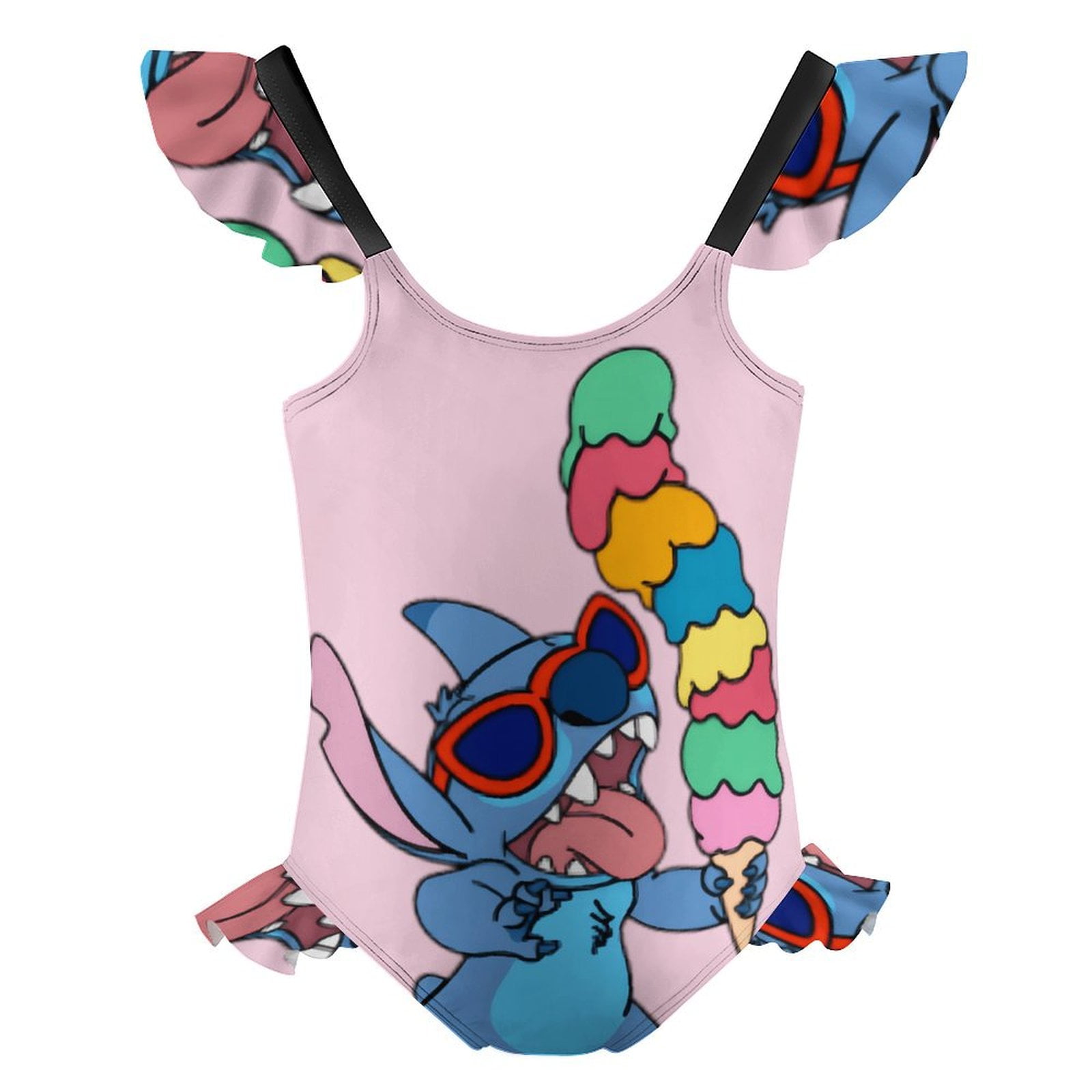 Stitch swimsuit for Girl Cute Teen Girls One Piece Ruffle Trim Bathing ...