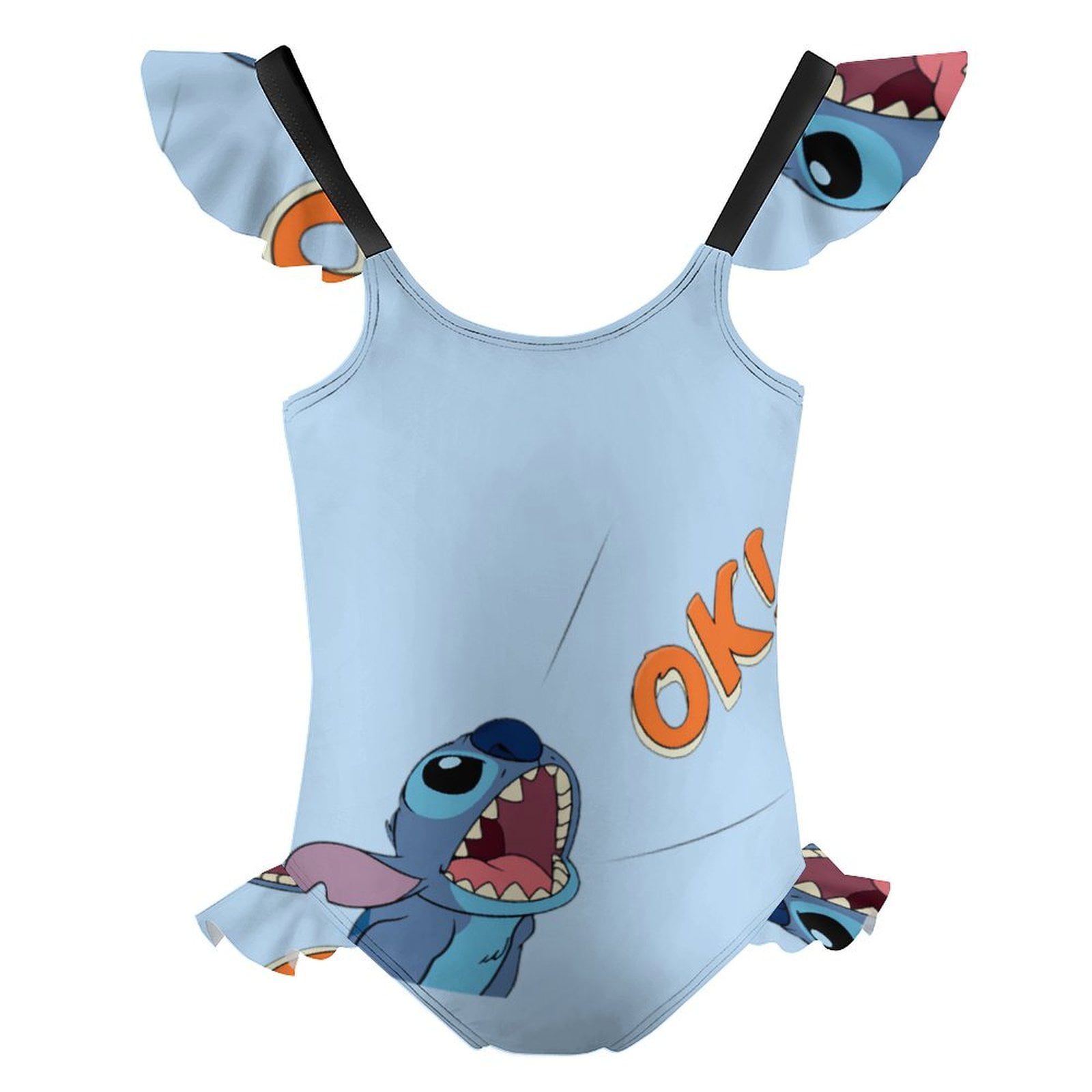 Stitch swimsuit for Girl Cute Teen Girls One Piece Ruffle Trim Bathing ...