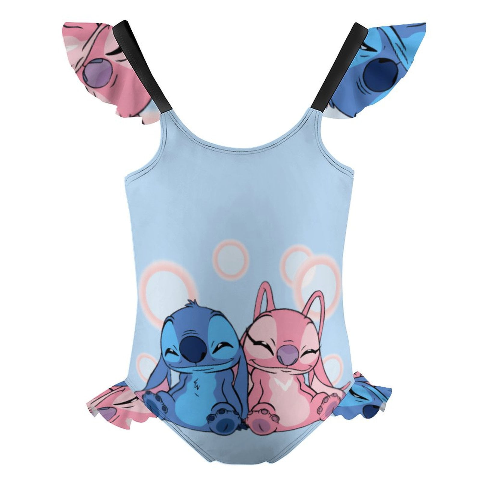 Stitch swimsuit for Girl Cute Teen Girls One Piece Ruffle Trim Bathing ...