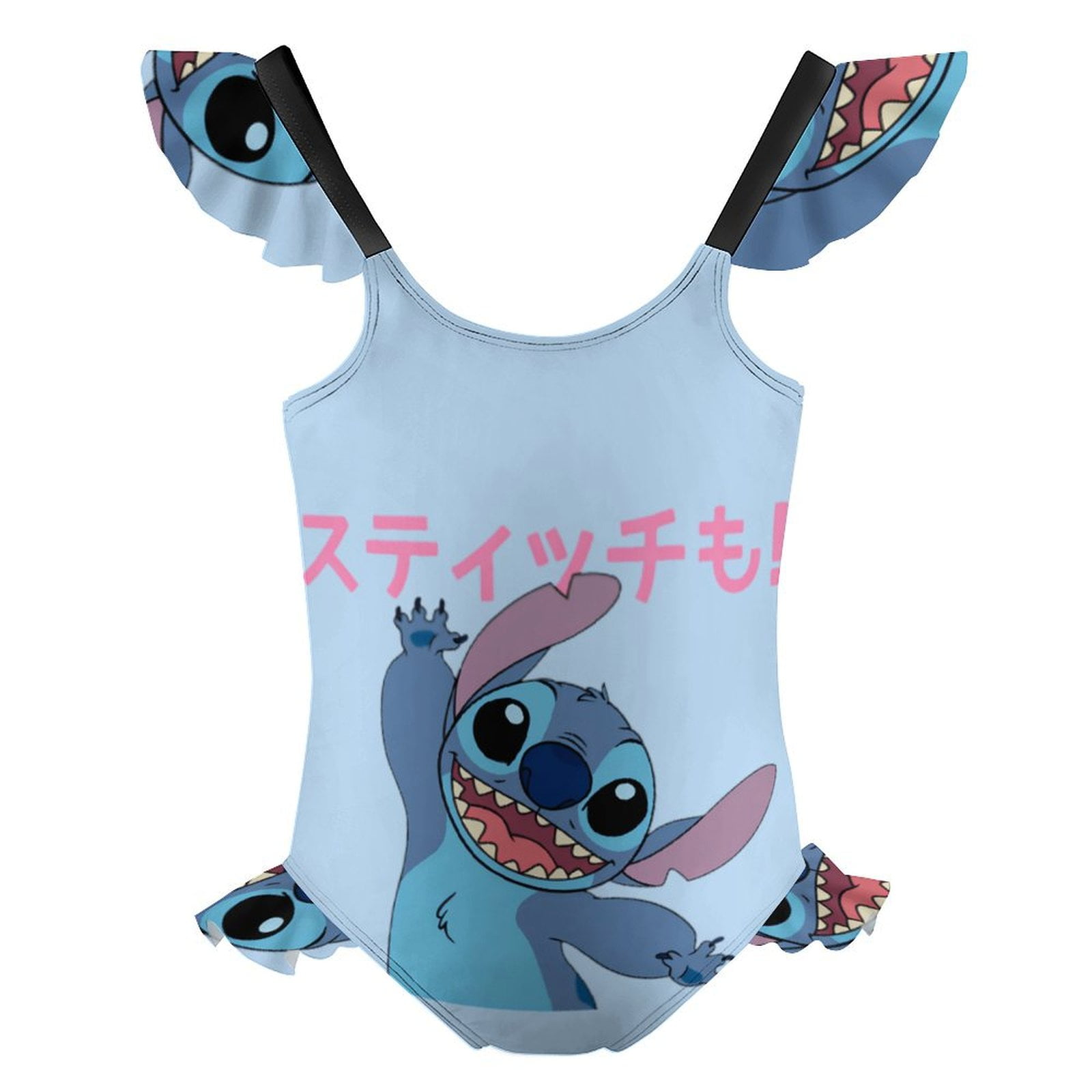 Stitch swimsuit for Girl Cute Teen Girls One Piece Ruffle Trim Bathing ...