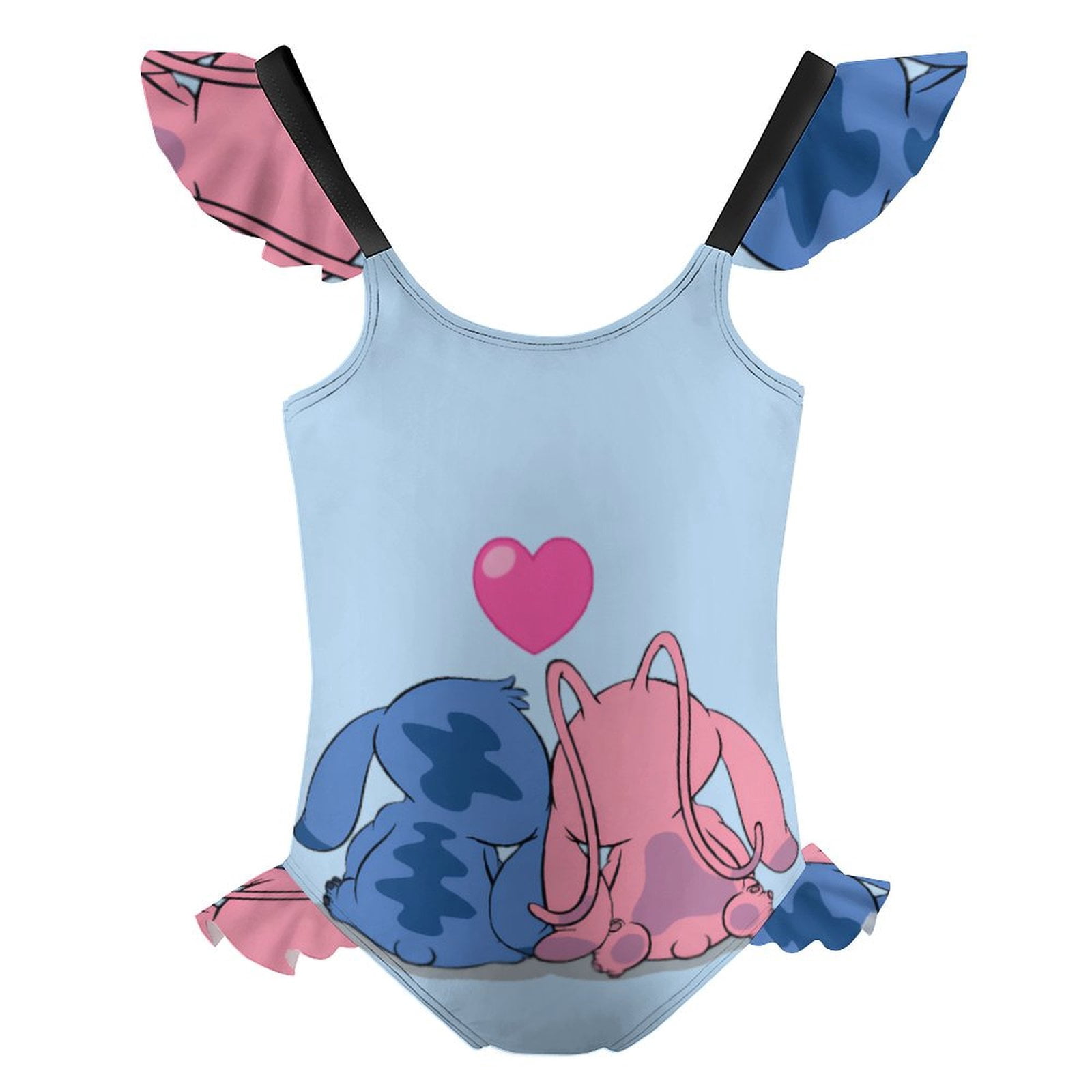 Stitch swimsuit for Girl Cute Teen Girls One Piece Ruffle Trim Bathing ...