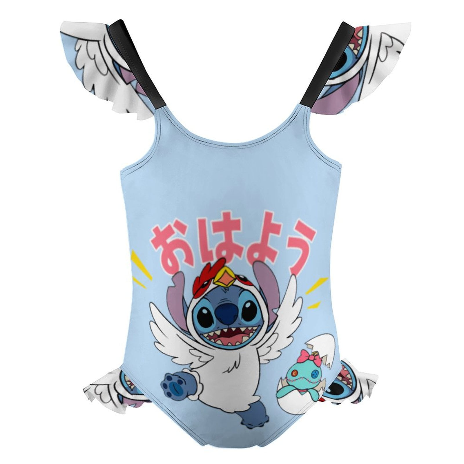 Stitch swimsuit for Girl Cute Teen Girls One Piece Ruffle Trim Bathing ...