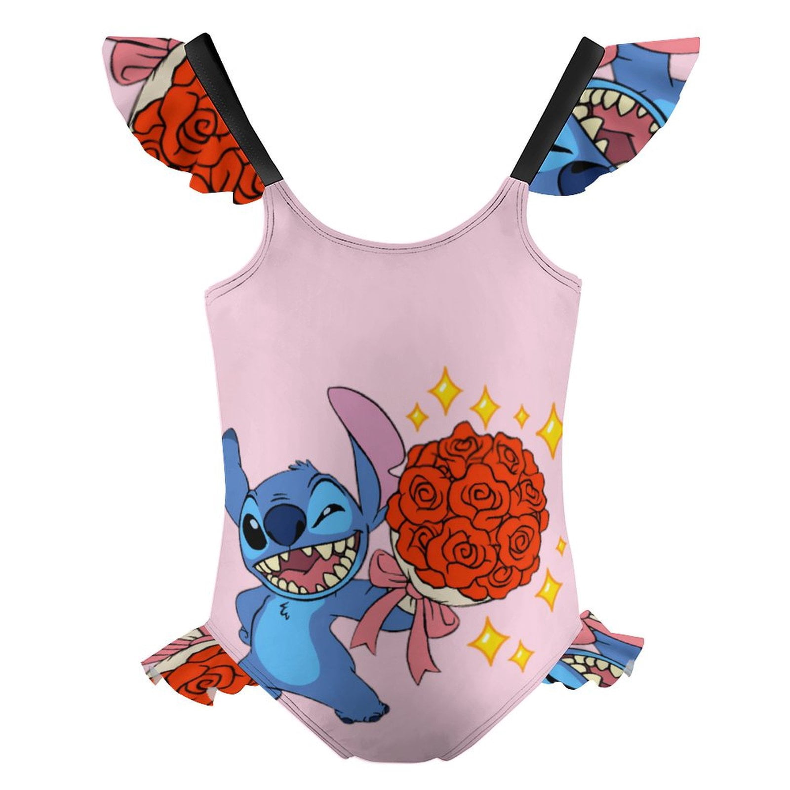 Stitch swimsuit for Girl Cute Teen Girls One Piece Ruffle Trim Bathing ...