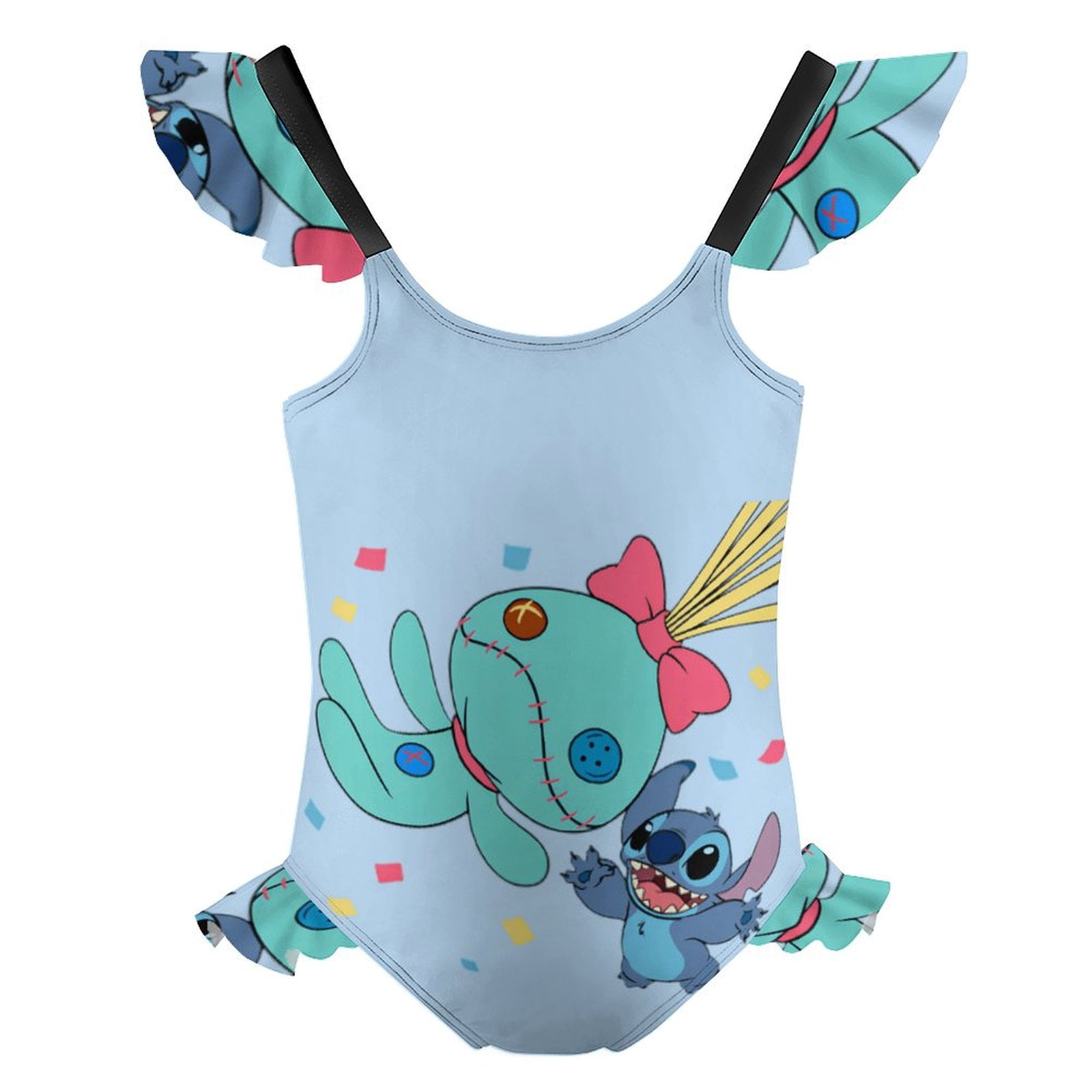 Stitch swimsuit for Girl Cute Teen Girls One Piece Ruffle Trim Bathing ...