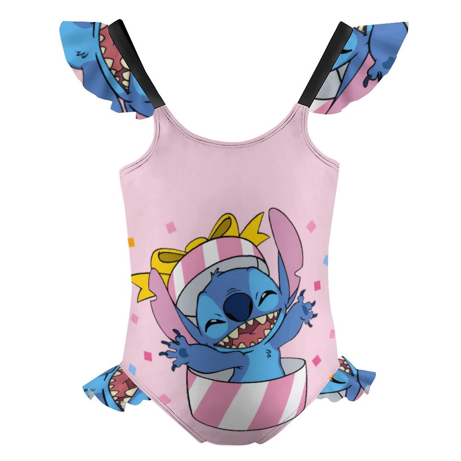 Stitch swimsuit for Girl Cute Teen Girls One Piece Ruffle Trim Bathing ...
