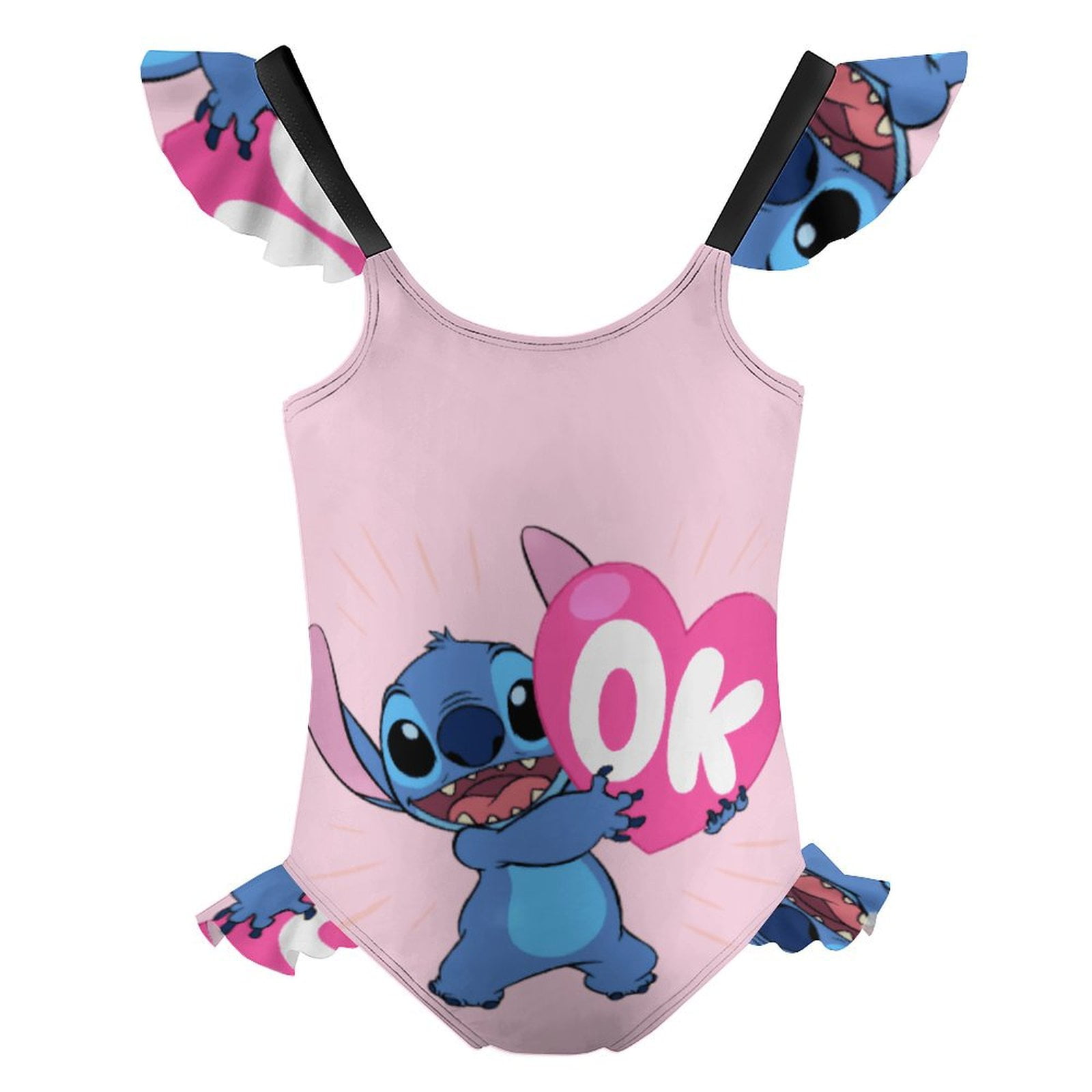 Stitch swimsuit for Girl Cute Teen Girls One Piece Ruffle Trim Bathing ...