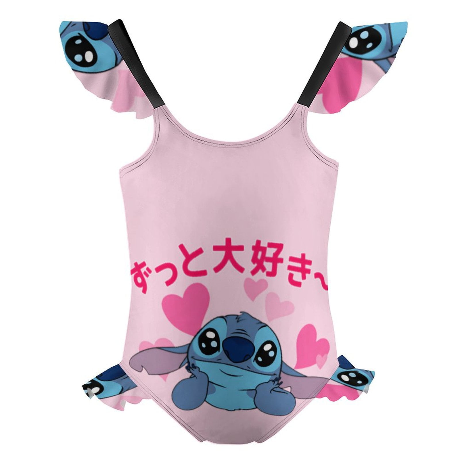 Stitch swimsuit for Girl Cute Teen Girls One Piece Ruffle Trim Bathing ...