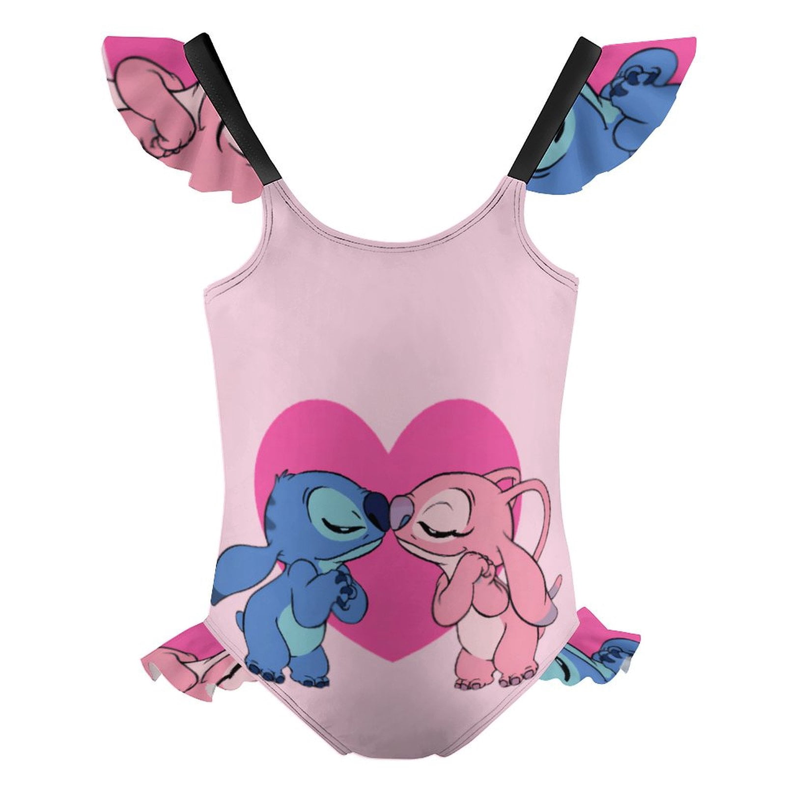 Stitch swimsuit for Girl Cute Teen Girls One Piece Ruffle Trim Bathing ...