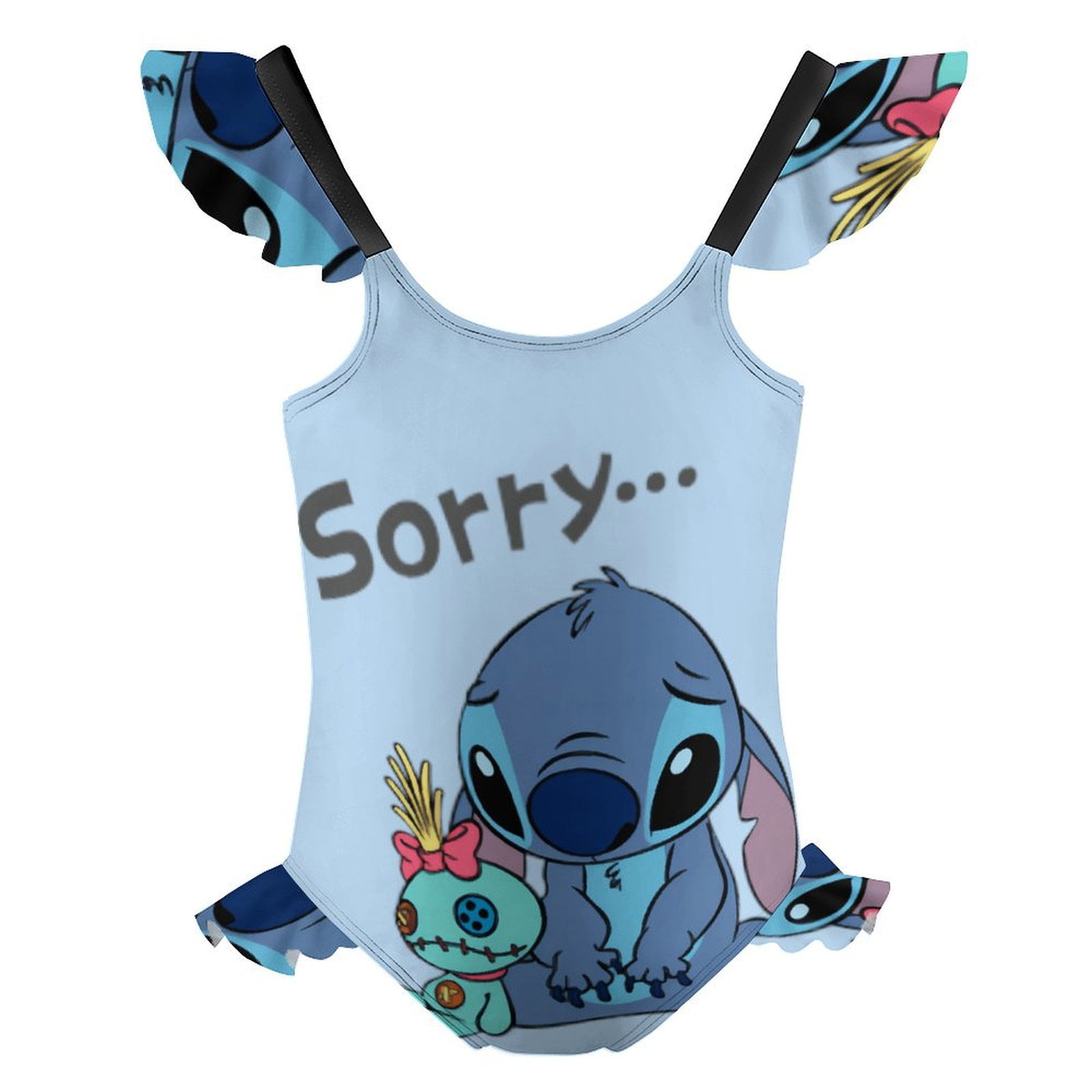 Stitch swimsuit for Girl Cute Teen Girls One Piece Ruffle Trim Bathing ...