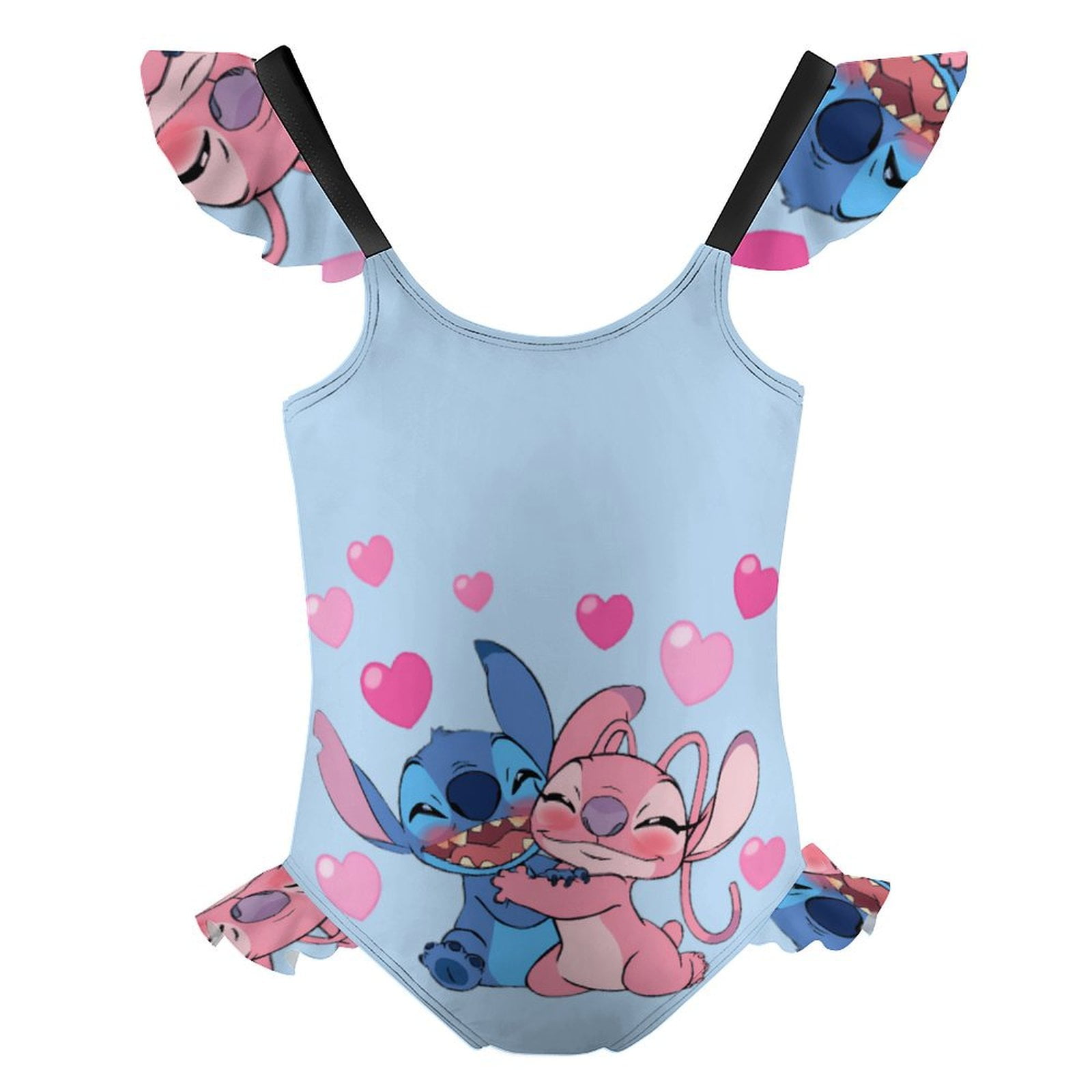 Stitch swimsuit for Girl Cute Teen Girls One Piece Ruffle Trim Bathing ...