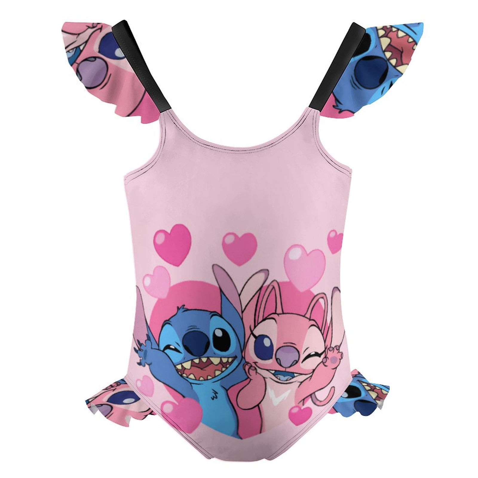 Stitch swimsuit for Girl Cute Teen Girls One Piece Ruffle Trim Bathing ...