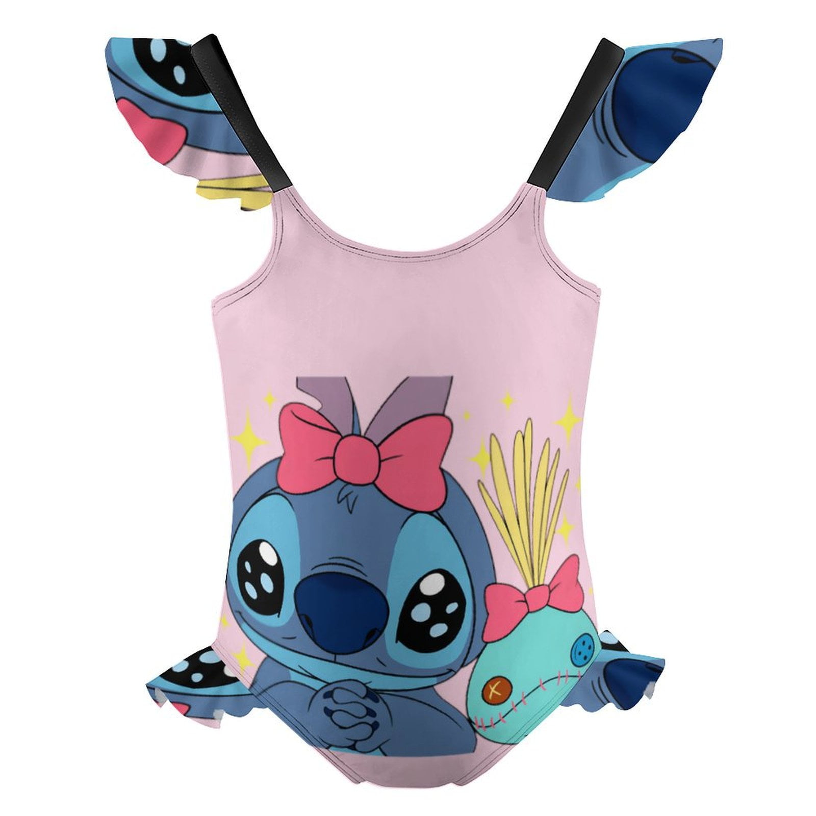 Stitch swimsuit for Girl Cute Teen Girls One Piece Ruffle Trim Bathing ...