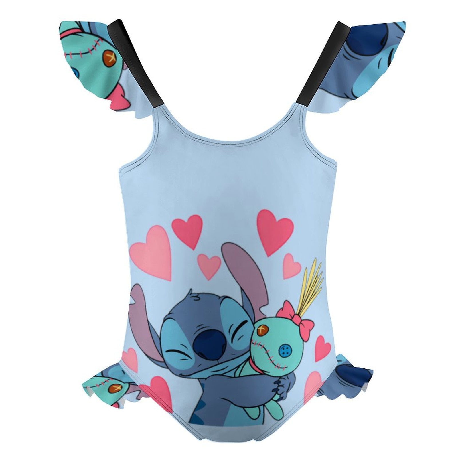 Stitch swimsuit for Girl Cute Teen Girls One Piece Ruffle Trim Bathing ...