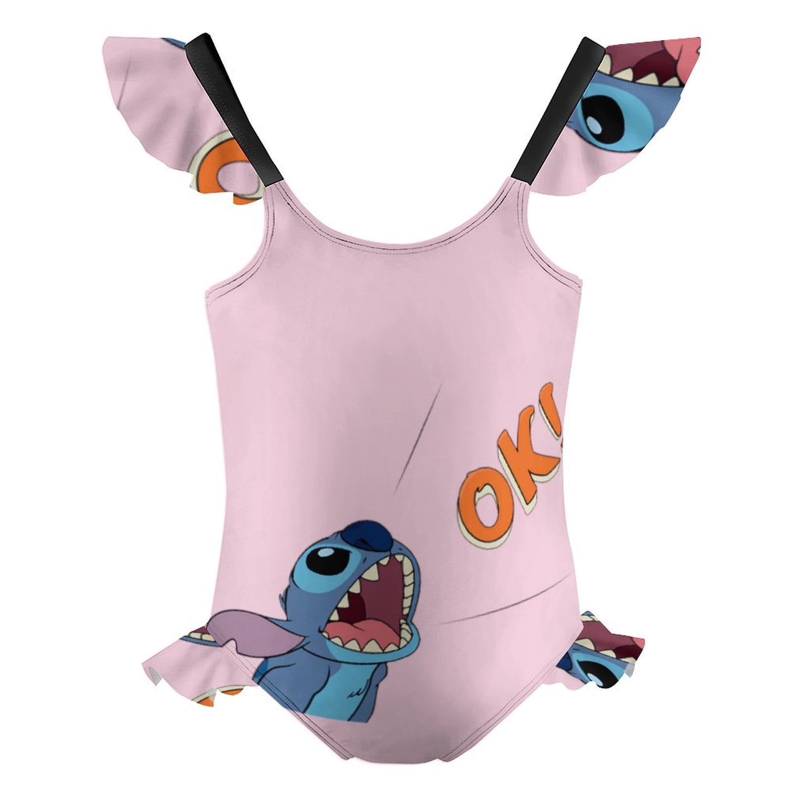 Stitch swimsuit for Girl Cute Teen Girls One Piece Ruffle Trim Bathing ...