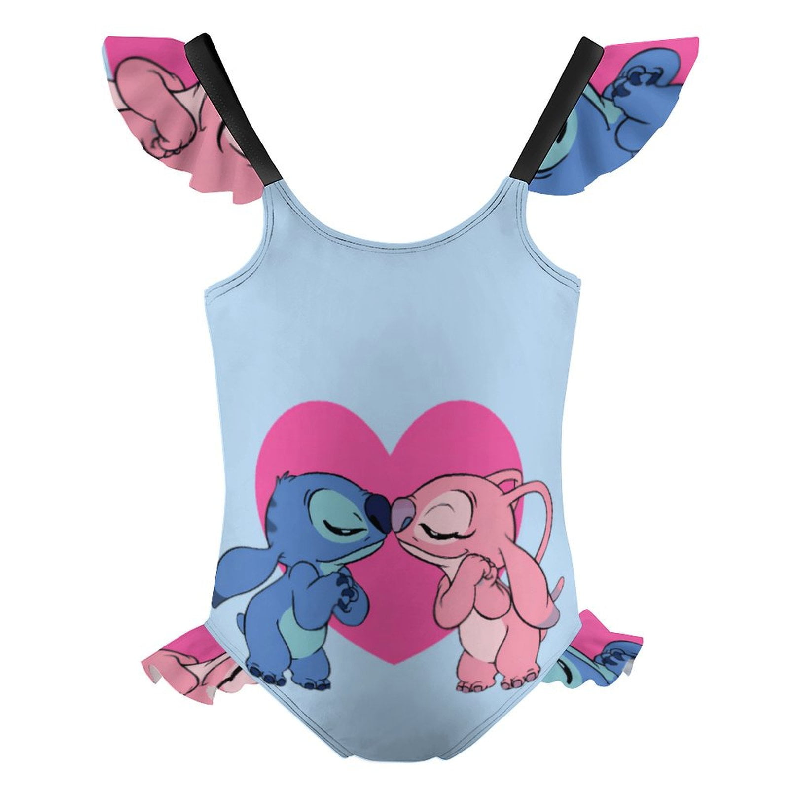 Stitch swimsuit for Girl Cute Teen Girls One Piece Ruffle Trim Bathing ...