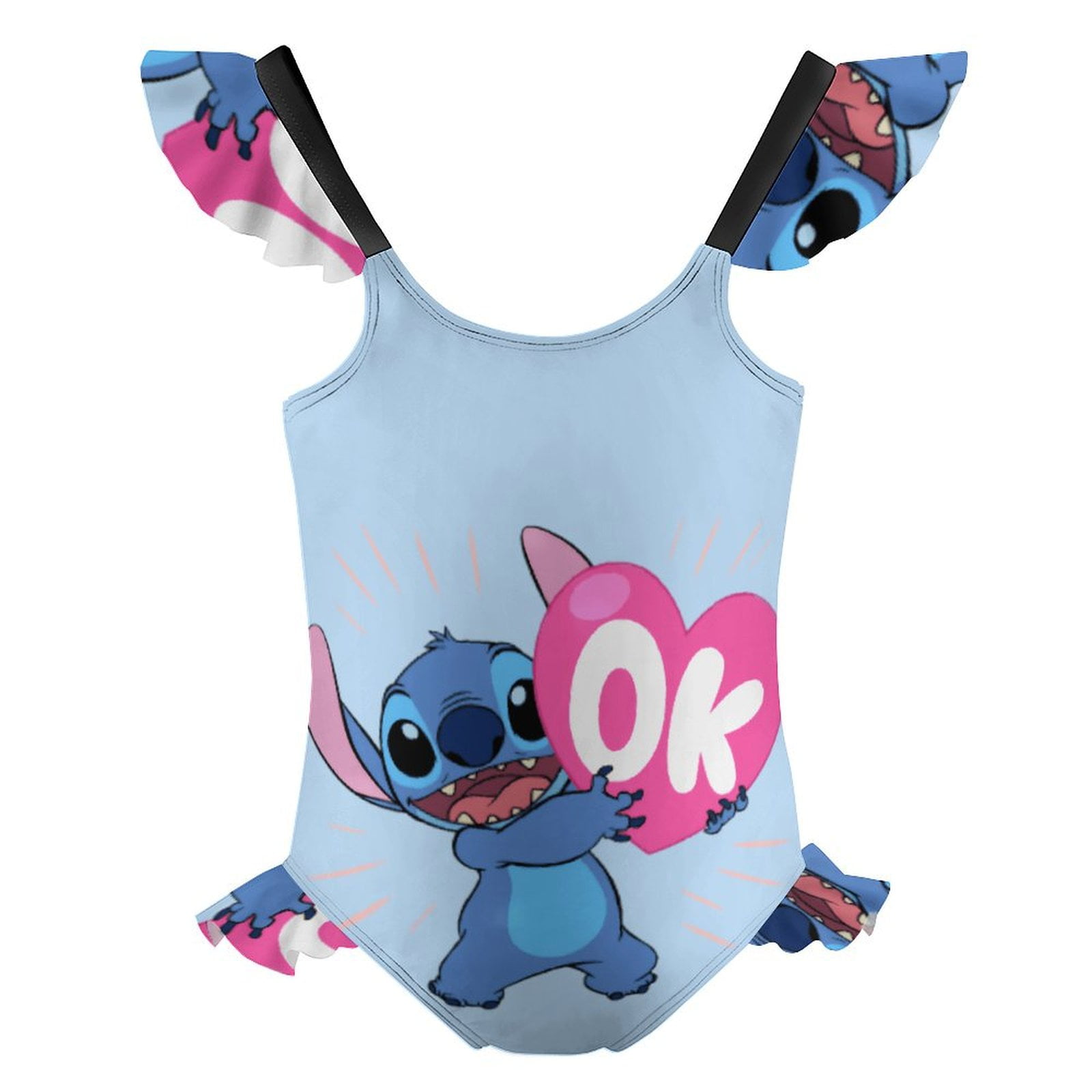 Stitch swimsuit for Girl Cute Teen Girls One Piece Ruffle Trim Bathing ...