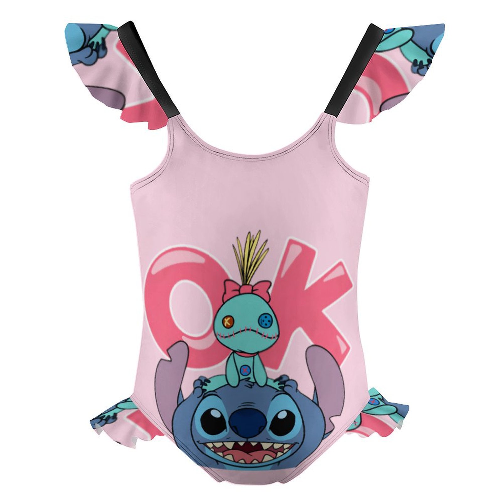 Stitch swimsuit for Girl Cute Teen Girls One Piece Ruffle Trim Bathing ...